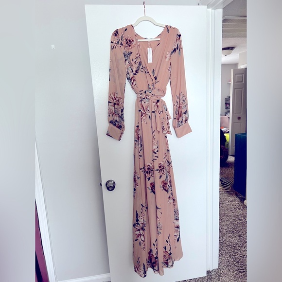 Baltic Born | Dresses | Baltic Born Lydia Taupe Floral Maxi Dress Xxl ...